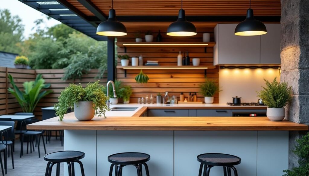 6 inspirations pour une cuisine d'été avec bar convivial